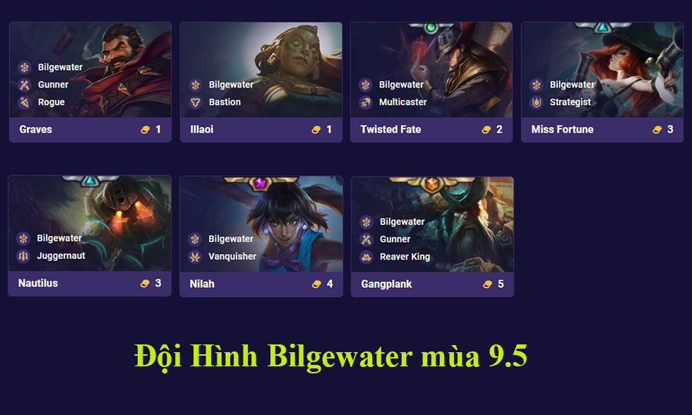 Đội hình Bilgewater DTCL mùa 0 mới nhất